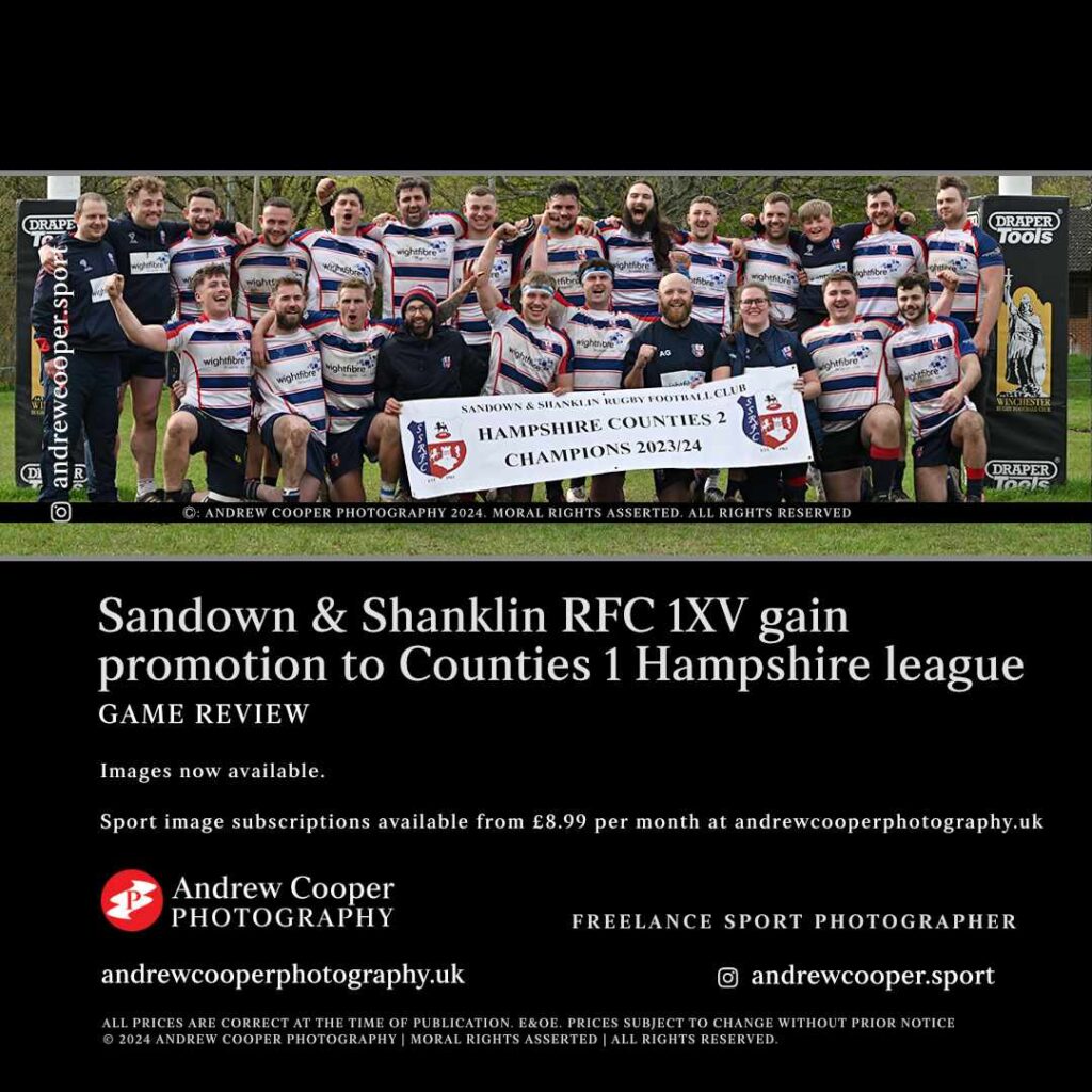 Sandown and Shanklin RFC 1XV gain promotion to Counties 1 Hampshire League